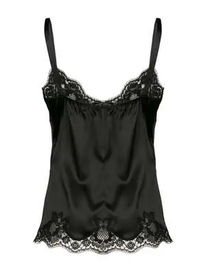 Dolce & Gabbana Lace-trim Satin Camisole Top - Black