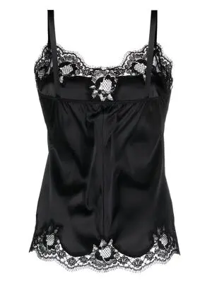 Dolce & Gabbana Lace-trim Satin Camisole Top - Black