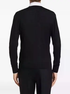 Prada Knitted V-neck Sweater - Black