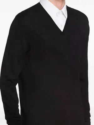 Prada Knitted V-neck Sweater - Black