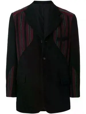 Comme Des Garçons Striped-panel Wool Blazer