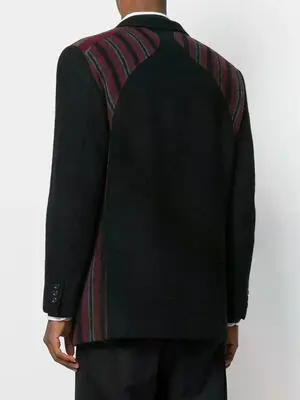 Comme Des Garçons Striped-panel Wool Blazer