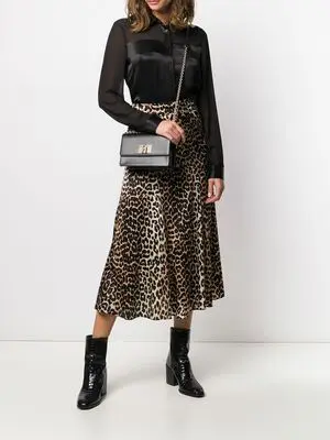 Furla Monogram Clasp Crossbody Bag - Black