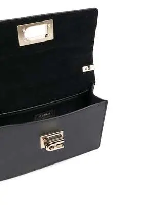 Furla Monogram Clasp Crossbody Bag - Black