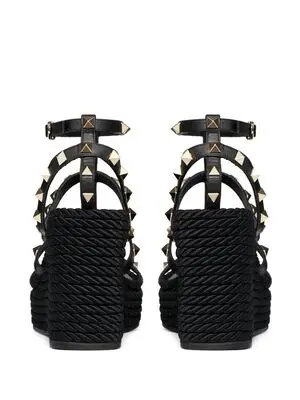 Valentino Garavani 95mm Rockstud Wedge Sandals