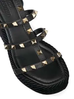 Valentino Garavani 95mm Rockstud Wedge Sandals