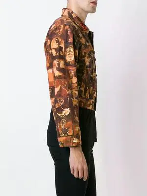 JEAN PAUL GAULTIER Printed Denim Trucker Jacket