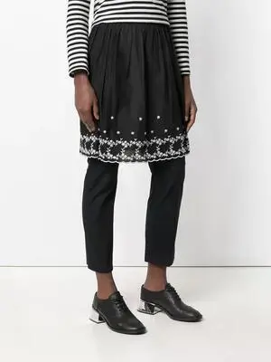 Comme Des Garçons Embroidered Skirt Trousers