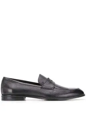Bally Webb Grained-effect Penny Loafers - Black
