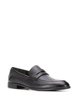 Bally Webb Grained-effect Penny Loafers - Black