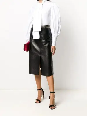 Alexander McQueen-Tie-neck Cotton Blouse