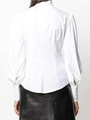 Alexander McQueen-Tie-neck Cotton Blouse