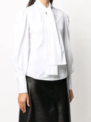 Alexander McQueen-Tie-neck Cotton Blouse