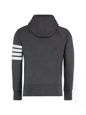 Thom Browne Loopback 4-bar Zip-up Hoodie - Grey