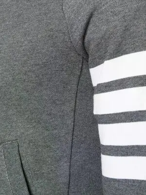 Thom Browne Loopback 4-bar Zip-up Hoodie - Grey