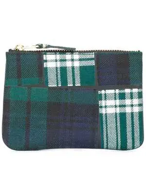Comme Des Garçons Tartan Coin Purse - Green