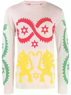 WALTER VAN BEIRENDONCK 2009 Intarsia Knit Jumper - Pink
