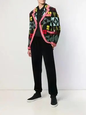 Comme Des Garçons Contrast-trim Patterned Jacket