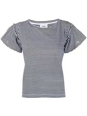 DONDUP Striped Ruffled T-shirt