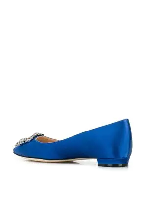 Manolo Blahnik Hangisi Heeled Ballerina Shoes