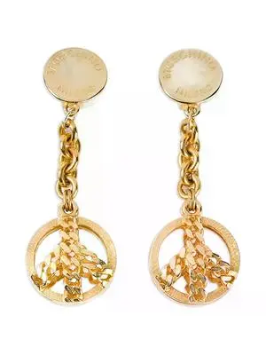 Moschino 1980s Peace-sign Drop Earrings - Gold