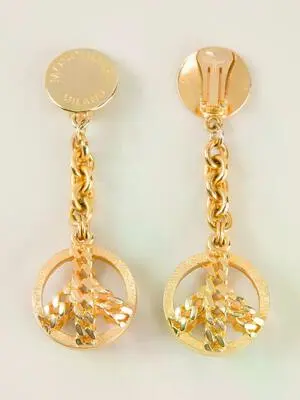 Moschino 1980s Peace-sign Drop Earrings
