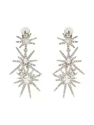 KENNETH JAY LANE Crystal Star Clip-on Earrings - Silver