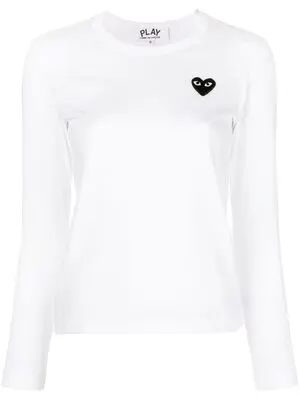 Play Comme Des Garcon Long Sleeve T-shirt With Embroidered Heart