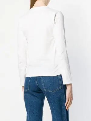 Play Comme Des Garcon Long Sleeve T-shirt With Embroidered Heart