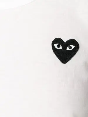Play Comme Des Garcon Long Sleeve T-shirt With Embroidered Heart