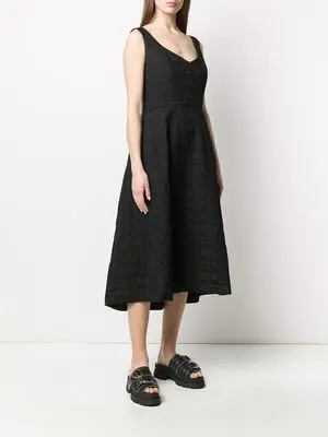 Comme Des Garçons Monogram A-line Midi Dress