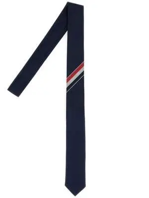 Thom Browne Grosgrain Stripe Neck Tie - Blue
