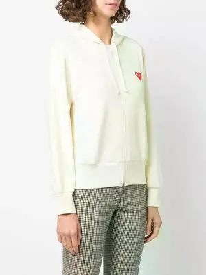 Play Comme Des Garcon Heart-patch Hoodie - White