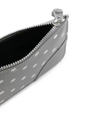 Comme Des Garçons Polka Dot Print Calf Leather Wallet - Grey