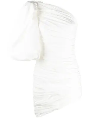 Giuseppe Di Morabito Ruched Asymmetric Style Dress - White
