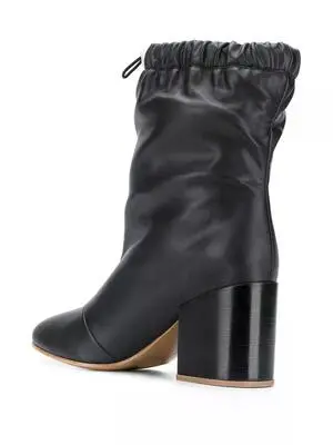 F_WD Leather Drawstring Ankle Boots