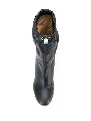 F_WD Leather Drawstring Ankle Boots