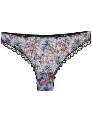 DOLCI FOLLIE Zebra Brazilian Briefs - Black
