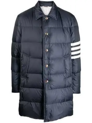 Thom Browne 4-bar Matte Nylon Bal Collar Overcoat