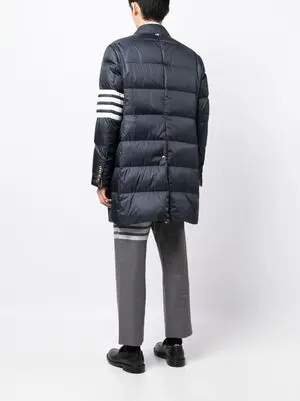 Thom Browne 4-bar Matte Nylon Bal Collar Overcoat