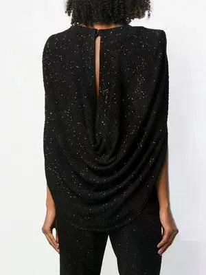 Talbot Runhof Cape Style Glitter Top