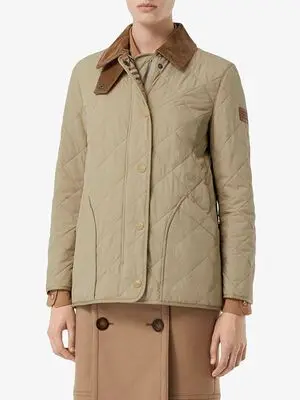 Burberry Diamond Quilted Barn Jacket - Neutrals