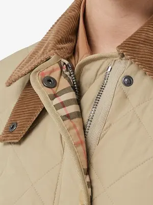 Burberry Diamond Quilted Barn Jacket - Neutrals