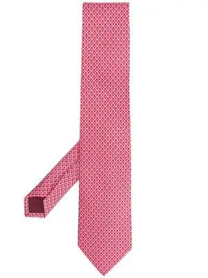 FERRAGAMO Monogram Print Tie - Red
