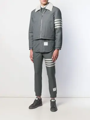 Thom Browne Plain Weave Suiting Track Pants - Grey
