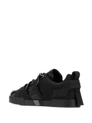 Dolce & Gabbana Portofino Patent Leather Sneakers - Black