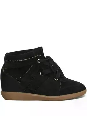 Isabel Marant Étoile Bobby Suede Wedge Sneakers - Black