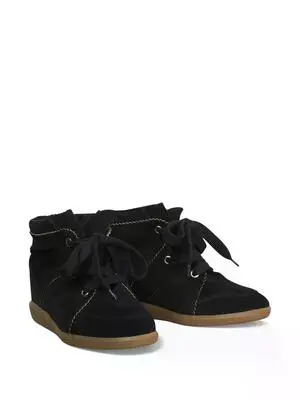 Isabel Marant Étoile Bobby Suede Wedge Sneakers - Black