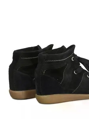 Isabel Marant Étoile Bobby Suede Wedge Sneakers - Black