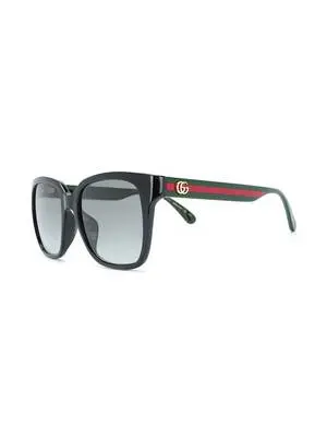 Gucci Square-frame Web-stripe Sunglasses